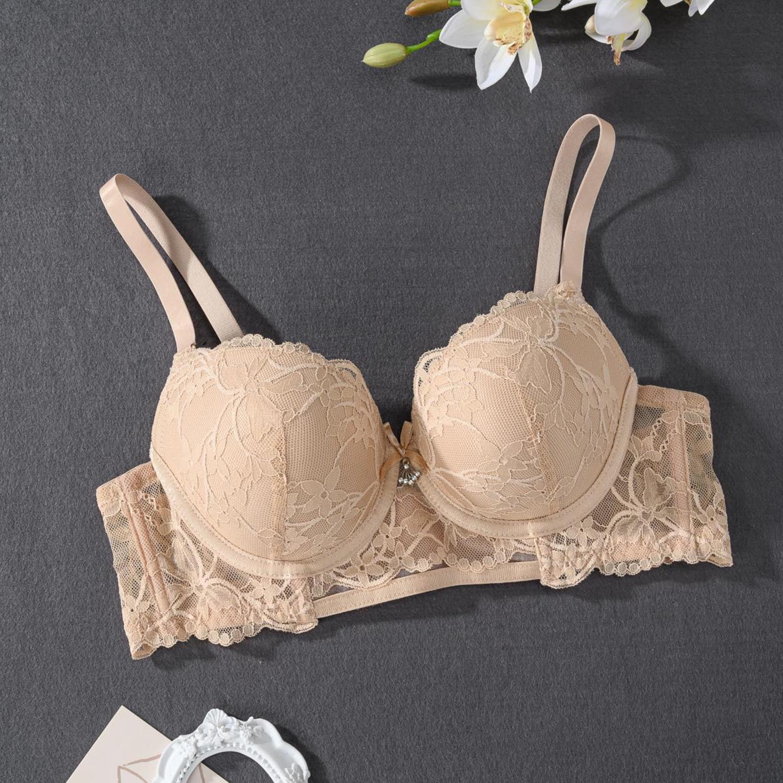 Sexy Top Holder Gathers Half Cup Lace Bra With Steel Rim To Expansion ...
