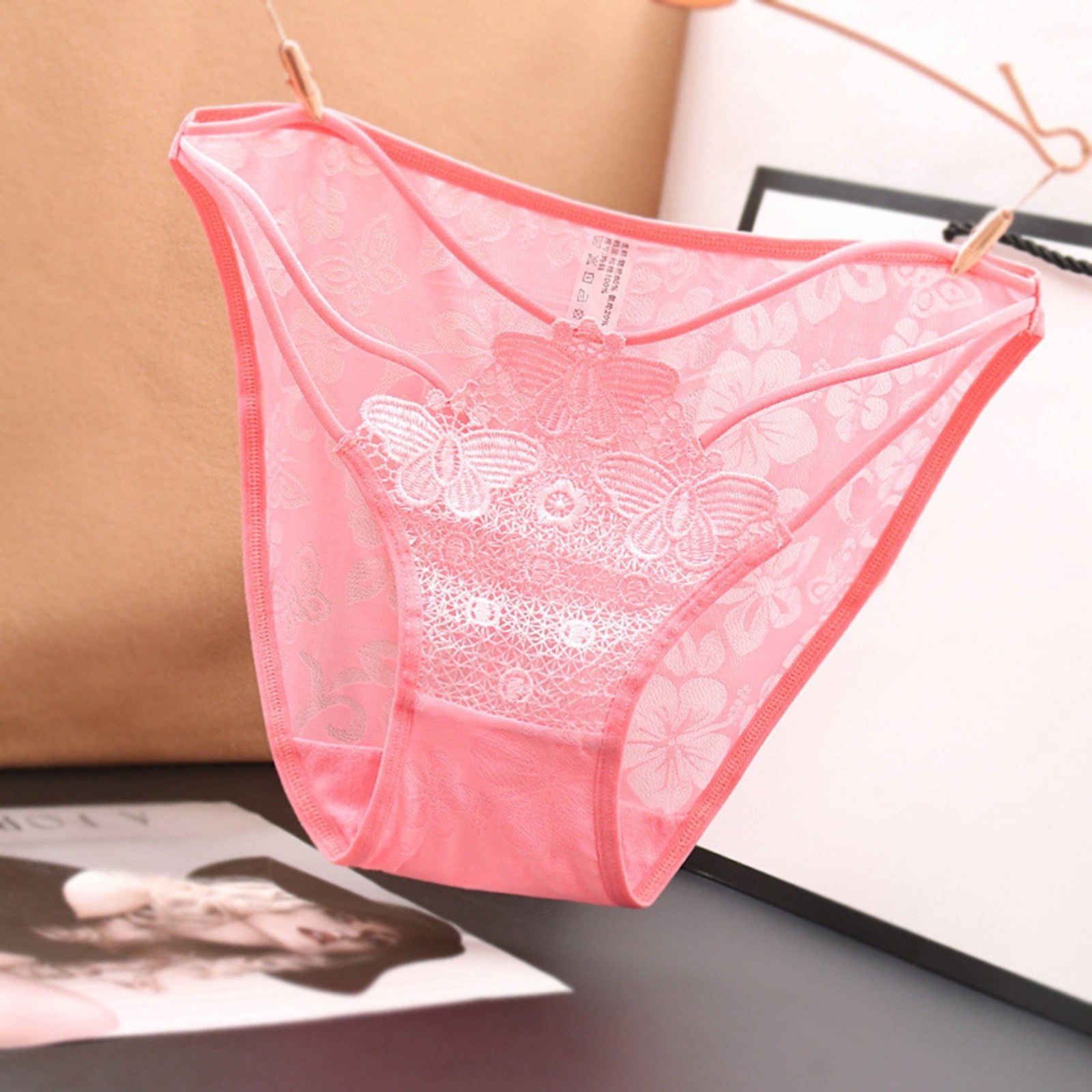 Sexy Underwear Female Embroidered Japanese Students Hollow Out Transparent Triangle Pants ...