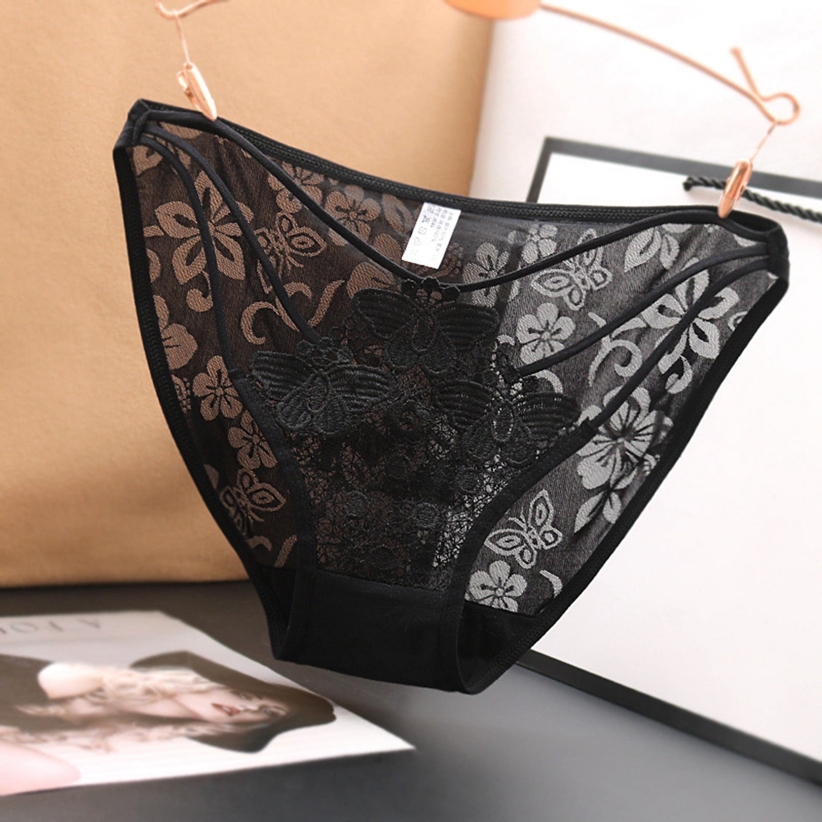 Sexy Underwear Female Embroidered Japanese Students Hollow Out Transparent Triangle Pants ...