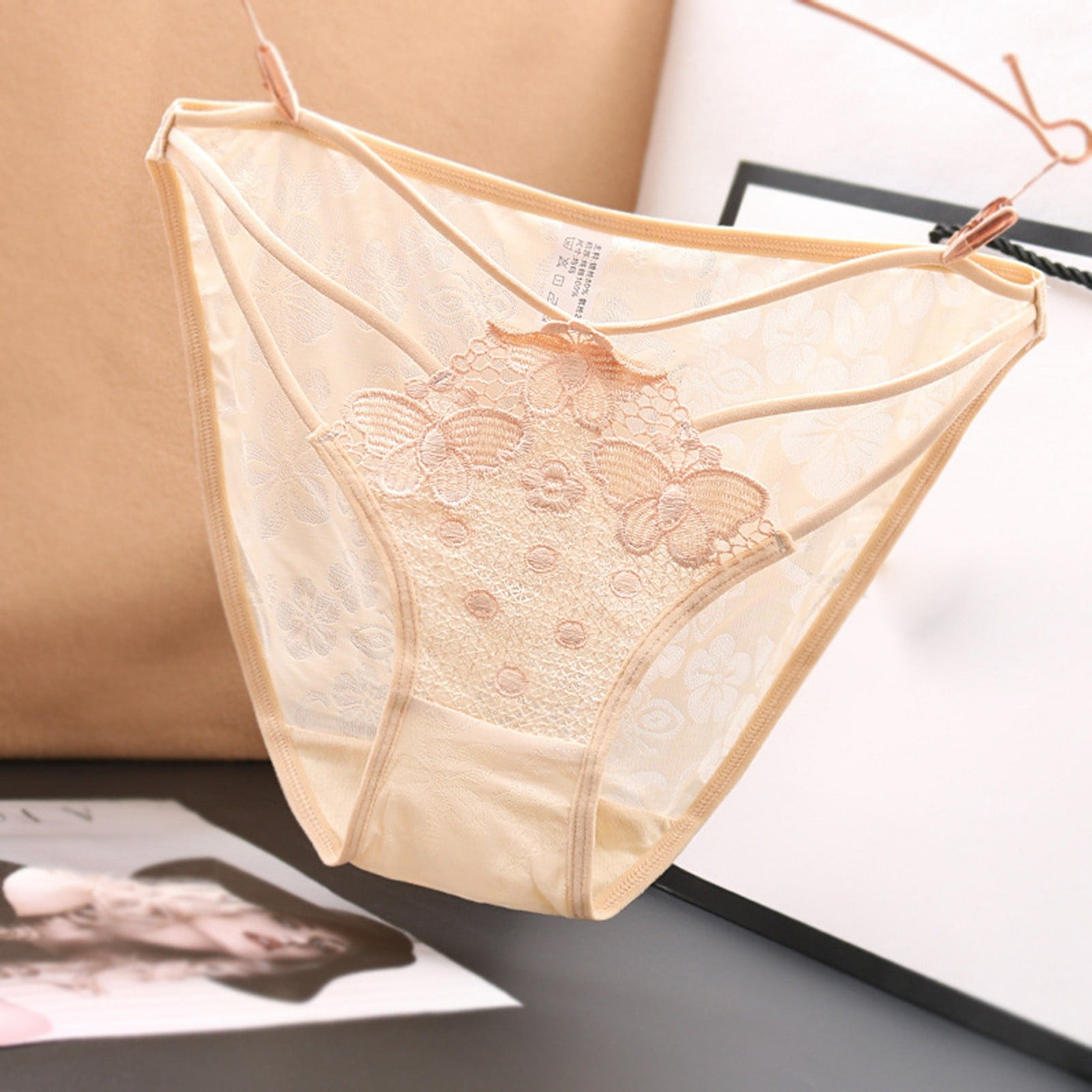 Sexy Underwear Female Embroidered Japanese Students Hollow Out Transparent Triangle Pants ...