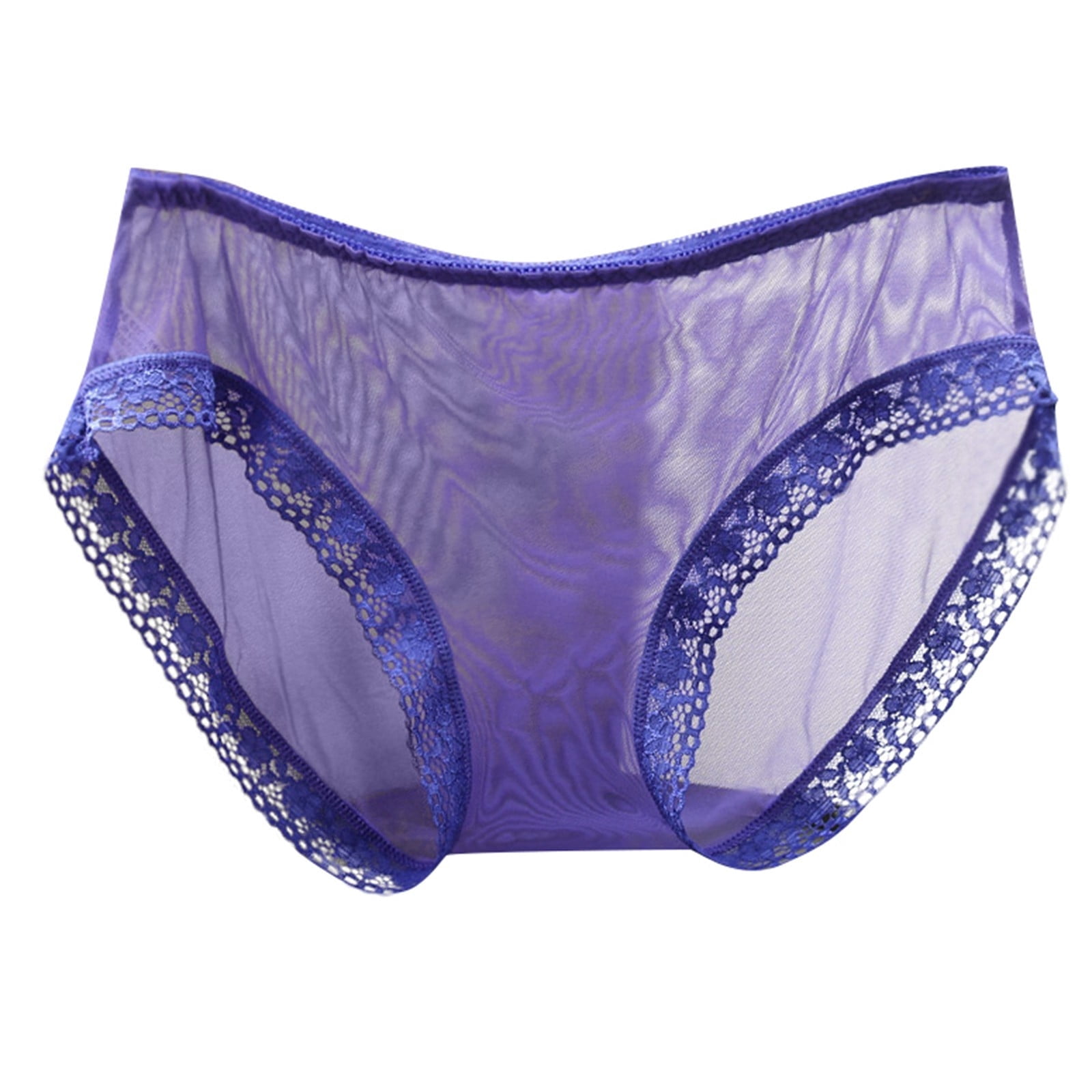 Sexy Women's Underwear With Lace Edge Fully Transparent Mesh Low Waist ...