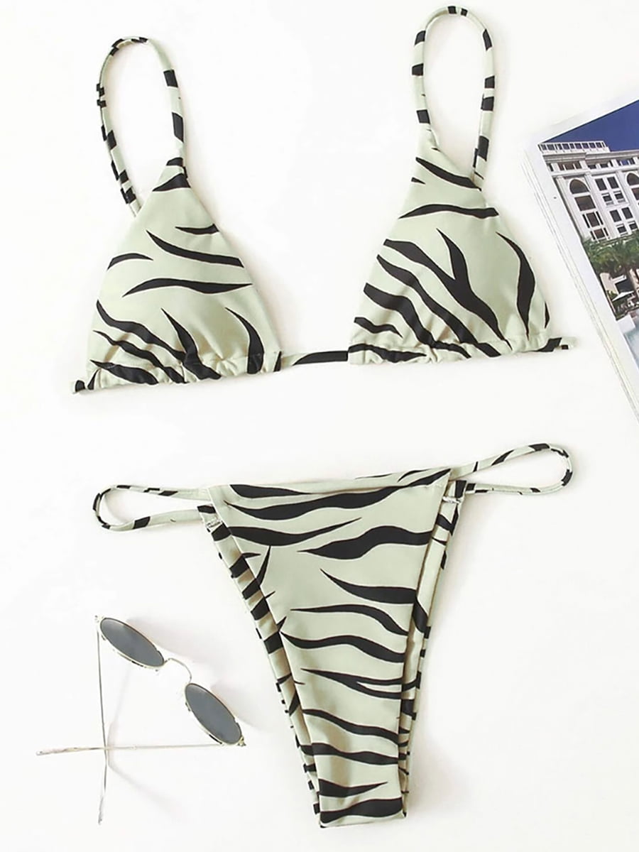 Sexy Zebra Bikini 2024 Woman Swimsuit Female Swimwear Women`s Mini ...