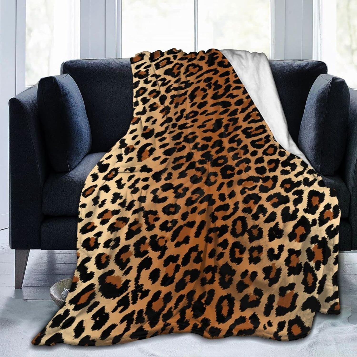 Sexy leopard print Fleece Plush Throw Blanket Comforter Faux Fur Soft ...