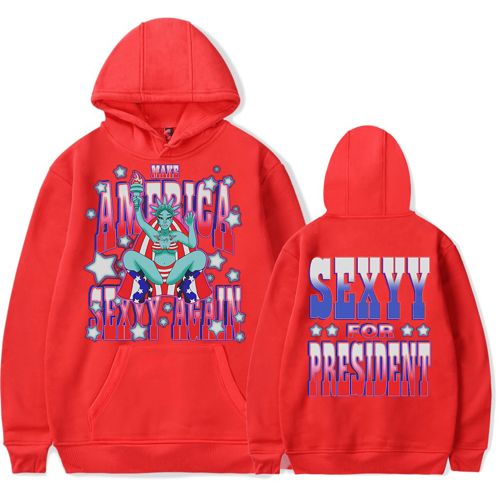 Sexyy Red Merch Make America Sexyy Again Hoodies Long Sleeve Rapper ...