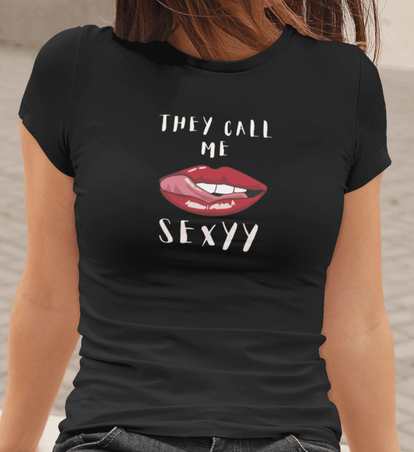 Sexy Red 'They Call Me Sexy' Women's Fitted T-shirt by Black Money Tees ...