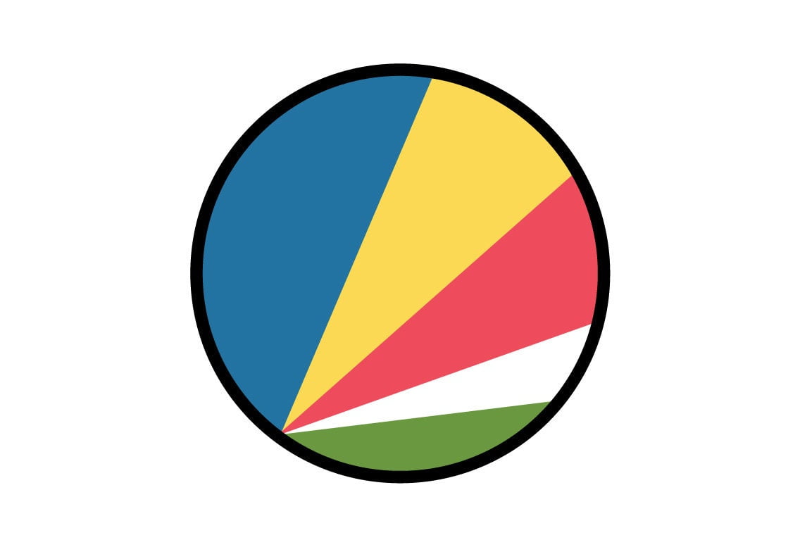Seychelles Flag Circle Sticker Decal 4 inches - 4 inch - Walmart.com