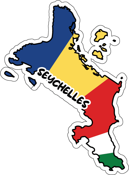 Seychelles Map Flag Sticker Decal 4 Inches - 4 inch - Walmart.com