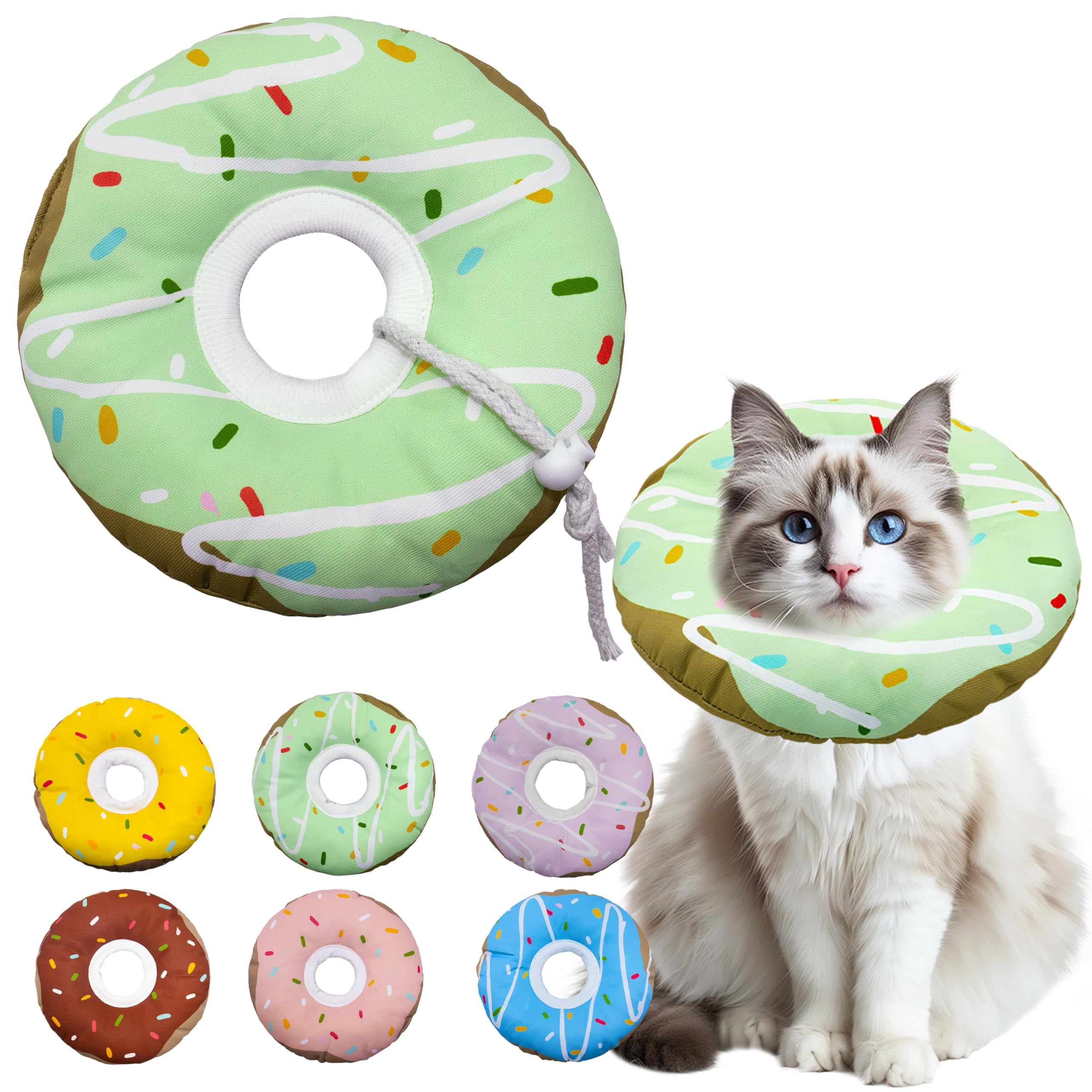 Seyezo Cat Cone Collar Soft, Adjustable Cat Recovery Collar Kitten ...