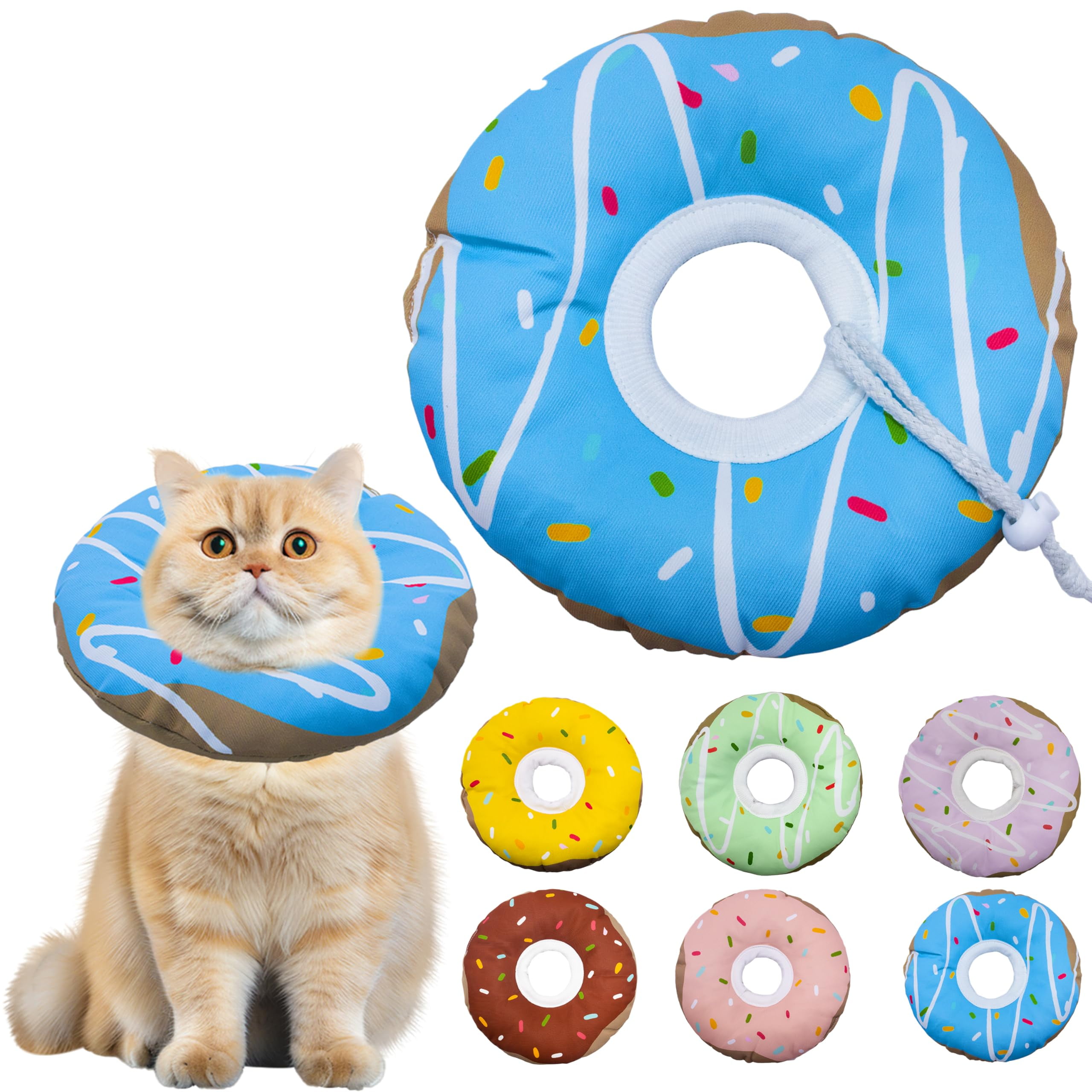 Seyezo Cat Cone Collar Soft, Adjustable Cat Recovery Collar Kitten ...