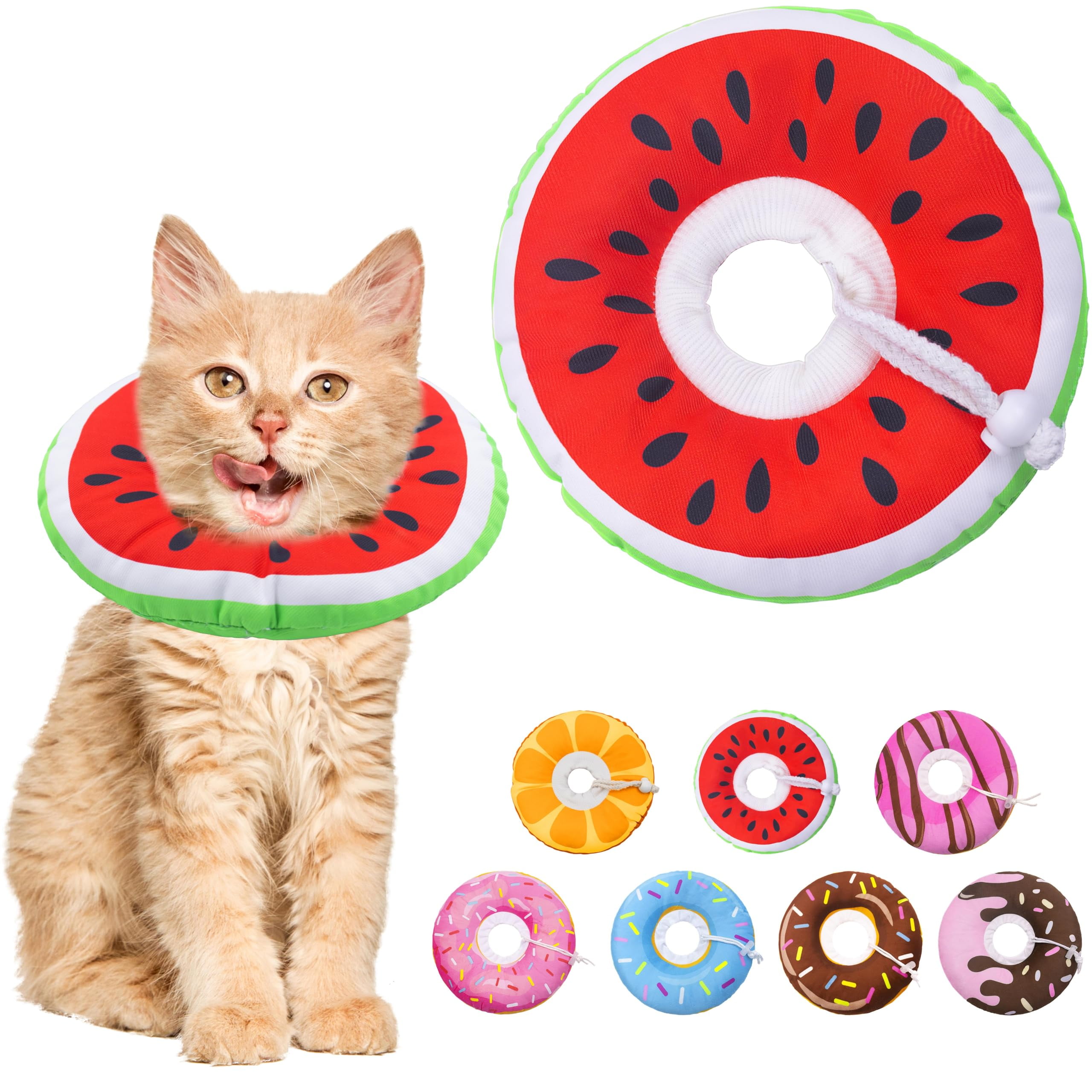 Seyezo Cat Cone Collar Soft, Adjustable Cat Recovery Collars Kitten ...