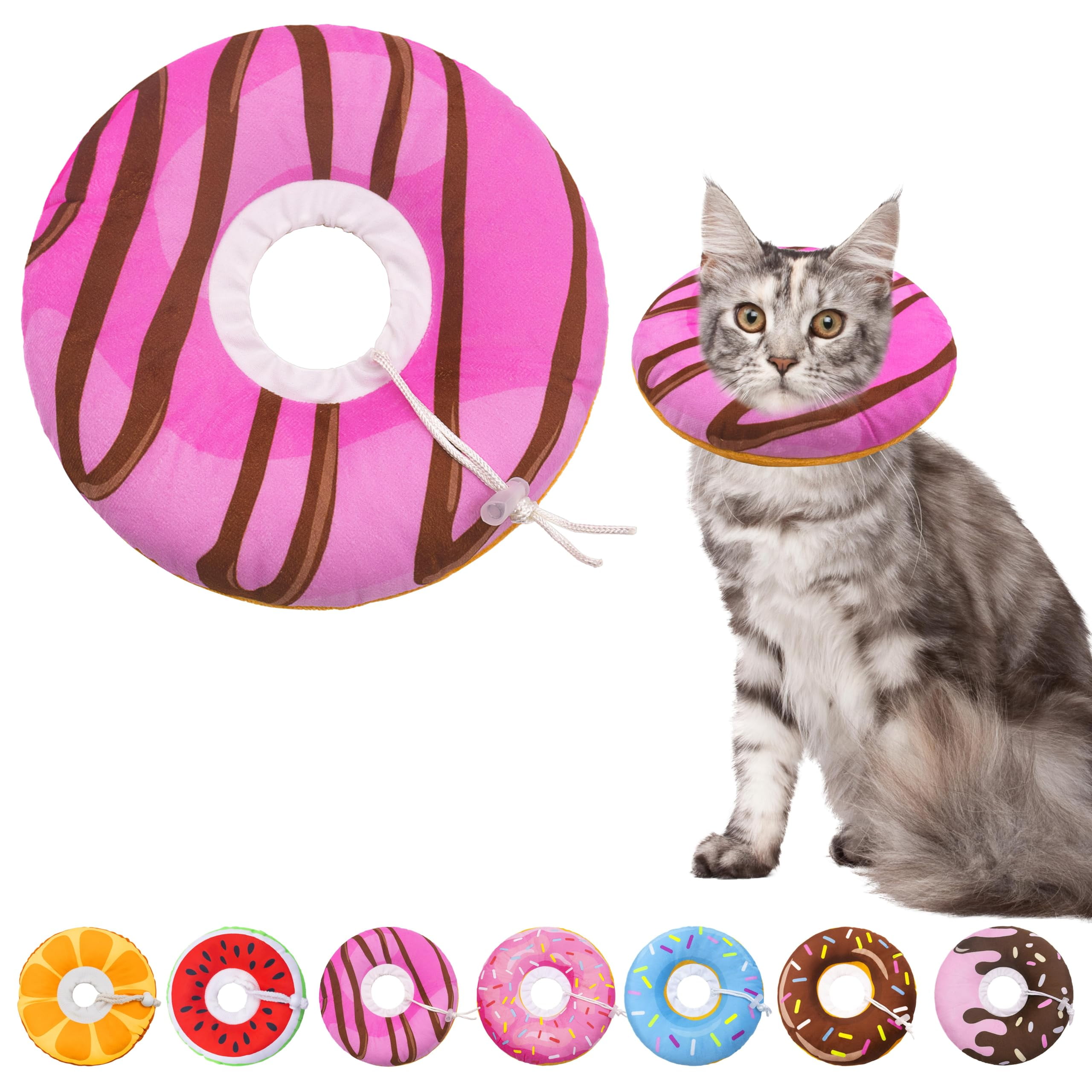 Seyezo Cat Cone Collar Soft, Adjustable Cat Recovery Collars Kitten ...