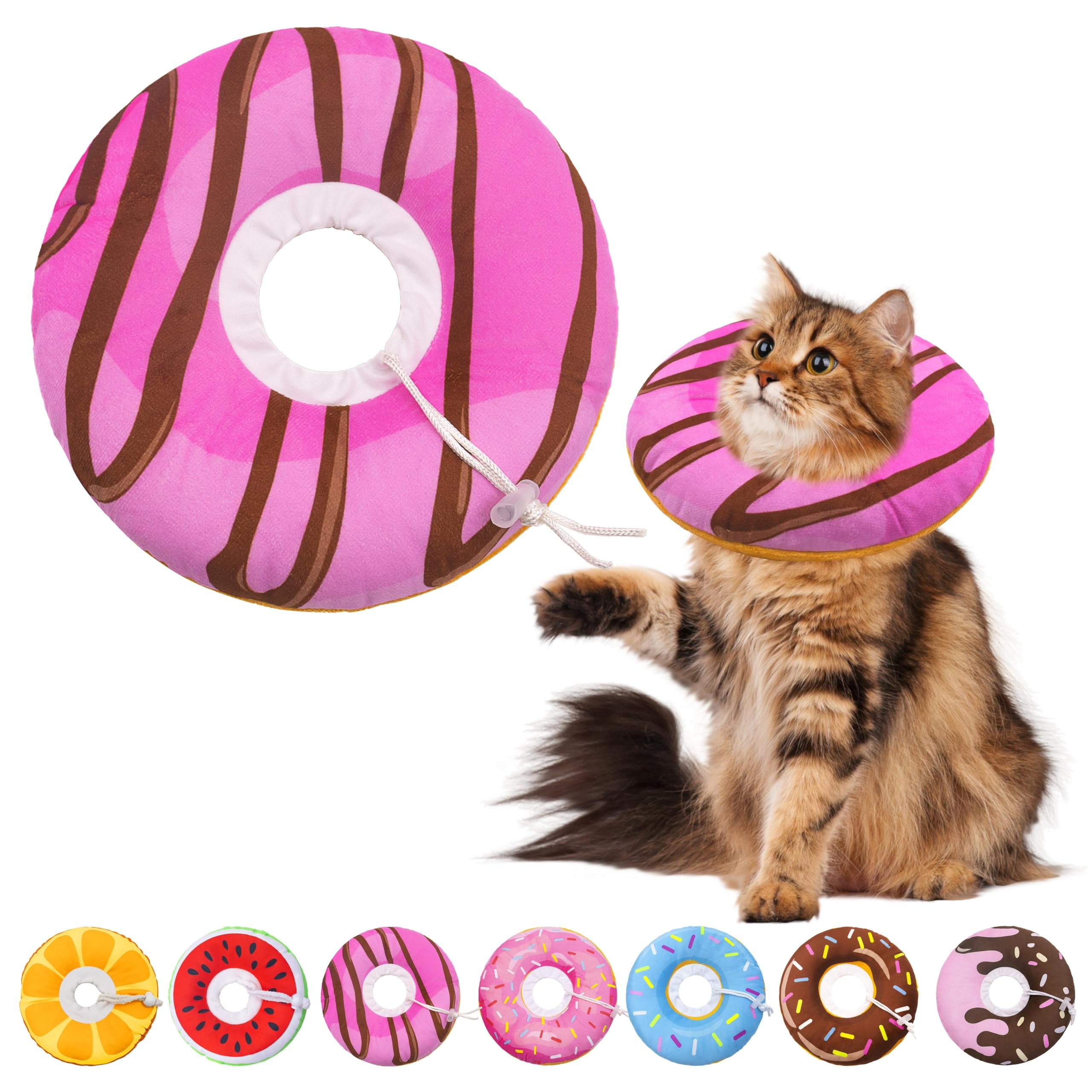 Seyezo Cat Cone Collar Soft, Adjustable Cat Recovery Collars to Stop ...