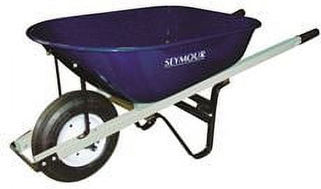Seymour 6 Cu. Ft. Heavy-Duty Wheelbarrow with Steel Tray and Flat Free ...