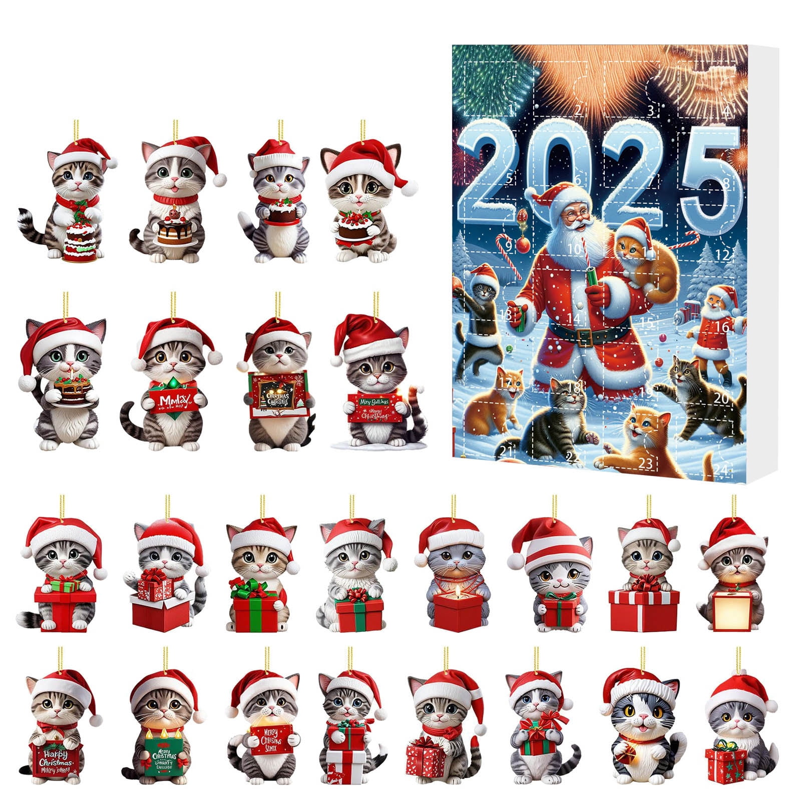 Seyotauo Cats Advent Calendar 2025, 24 Days Christmas Countdown With 24 ...