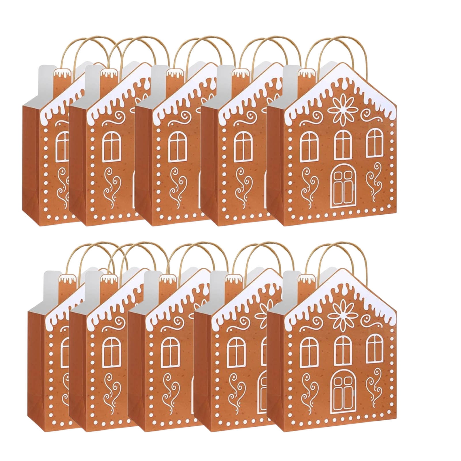 Seyotauo Christmas Gingerbread House Gift Bags with Handles House ...