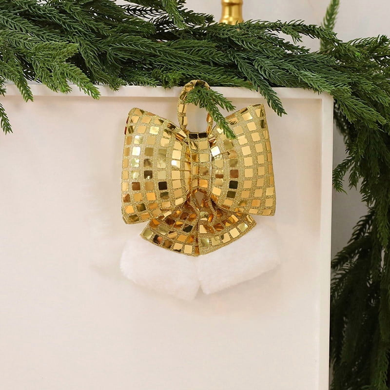 Seyotauo Glitter Shiny Bow Sparkling Christmas Bow for Gift Wrapping ...