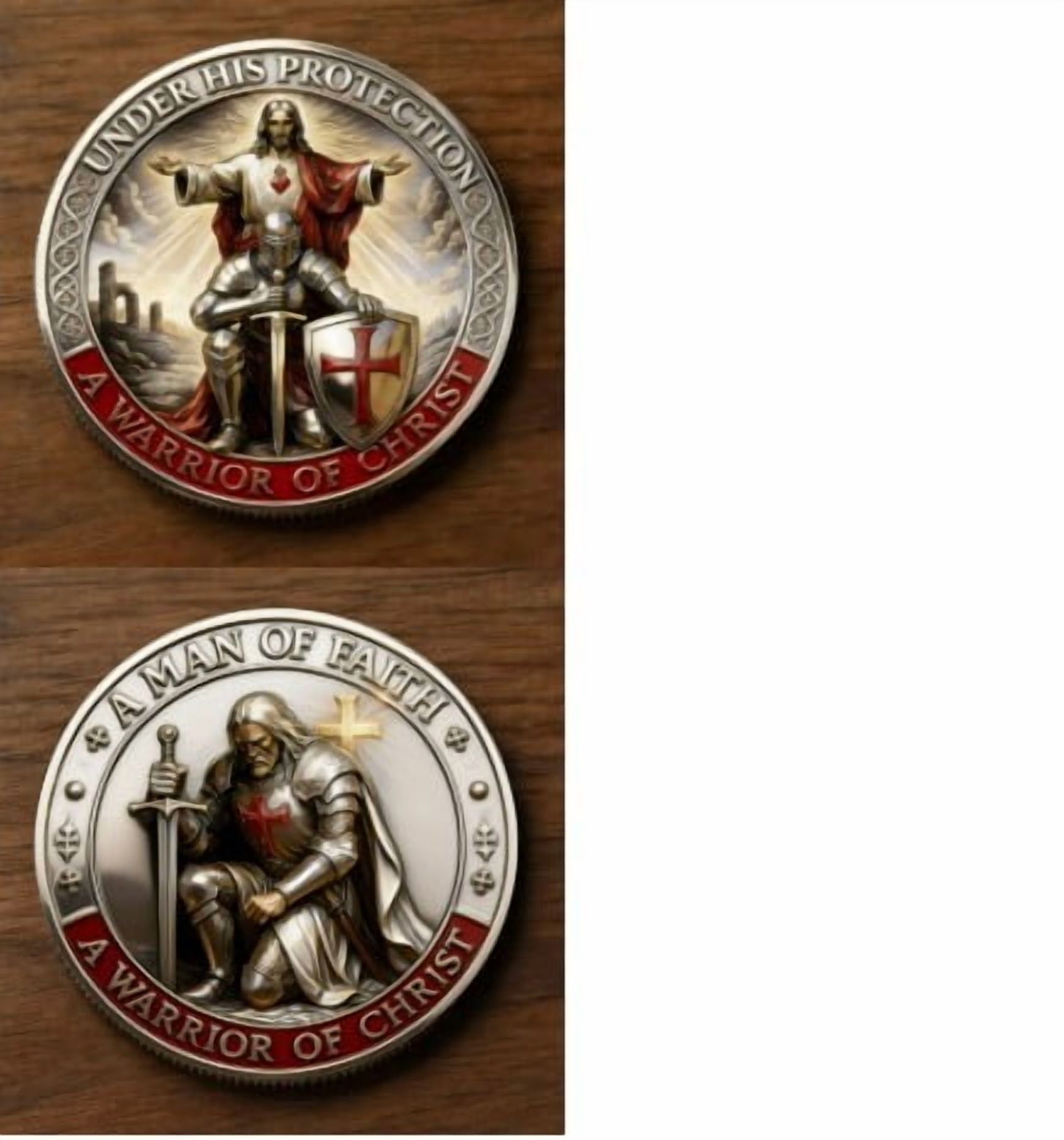 Seyotauo Knight Challenge Coin | Chivalric Valor & Sacred Shield ...