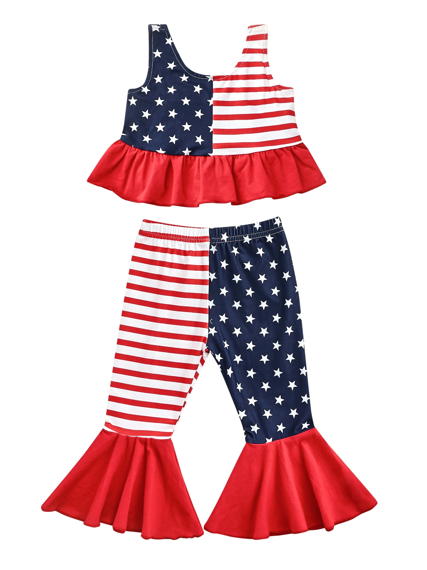 Seyurigaoka Baby Kid Girls Pants Set, Sleeveless Camisole with Flare ...