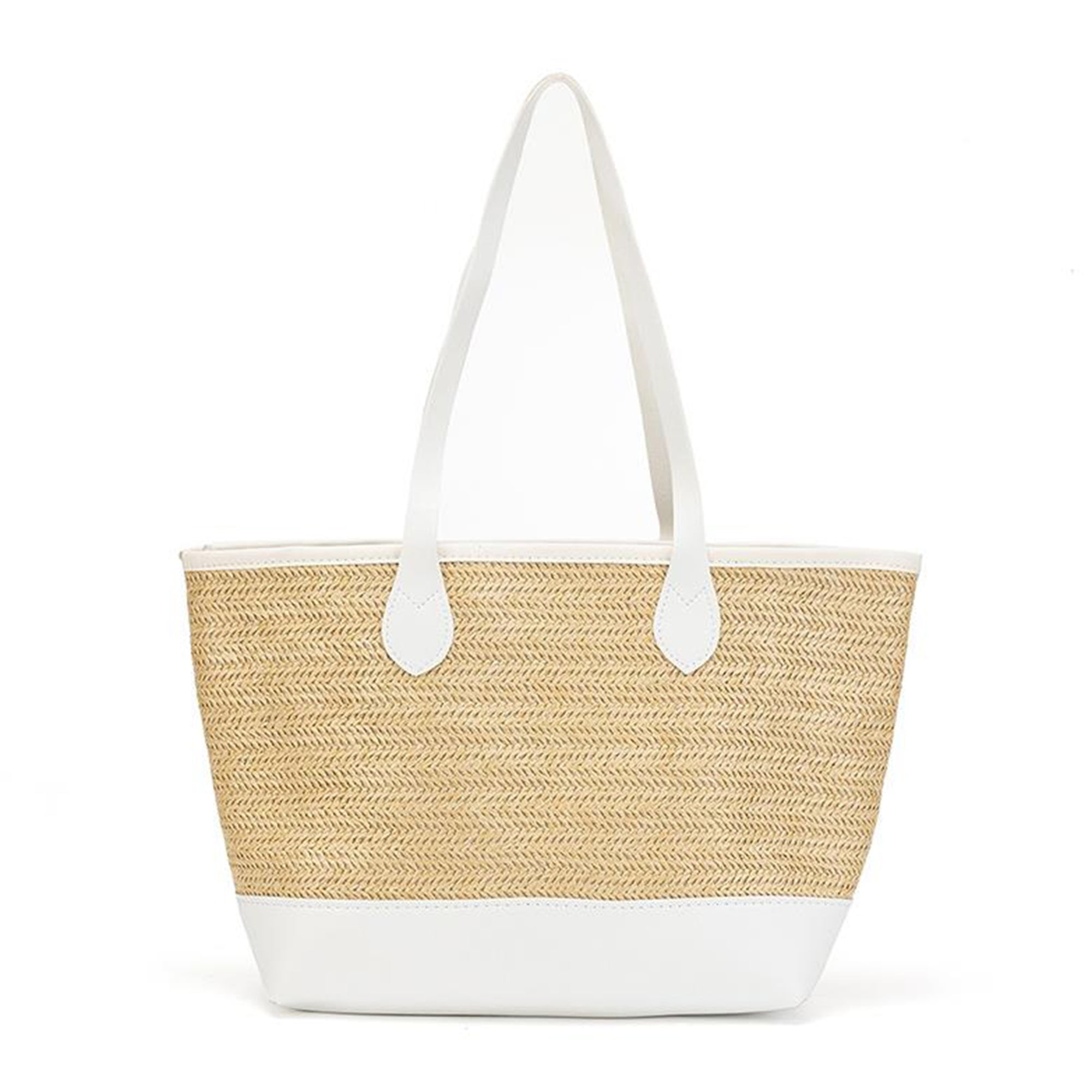 Seyurigaoka Women Fashion Simple Woven Bag Shopper Bag PU Leather ...