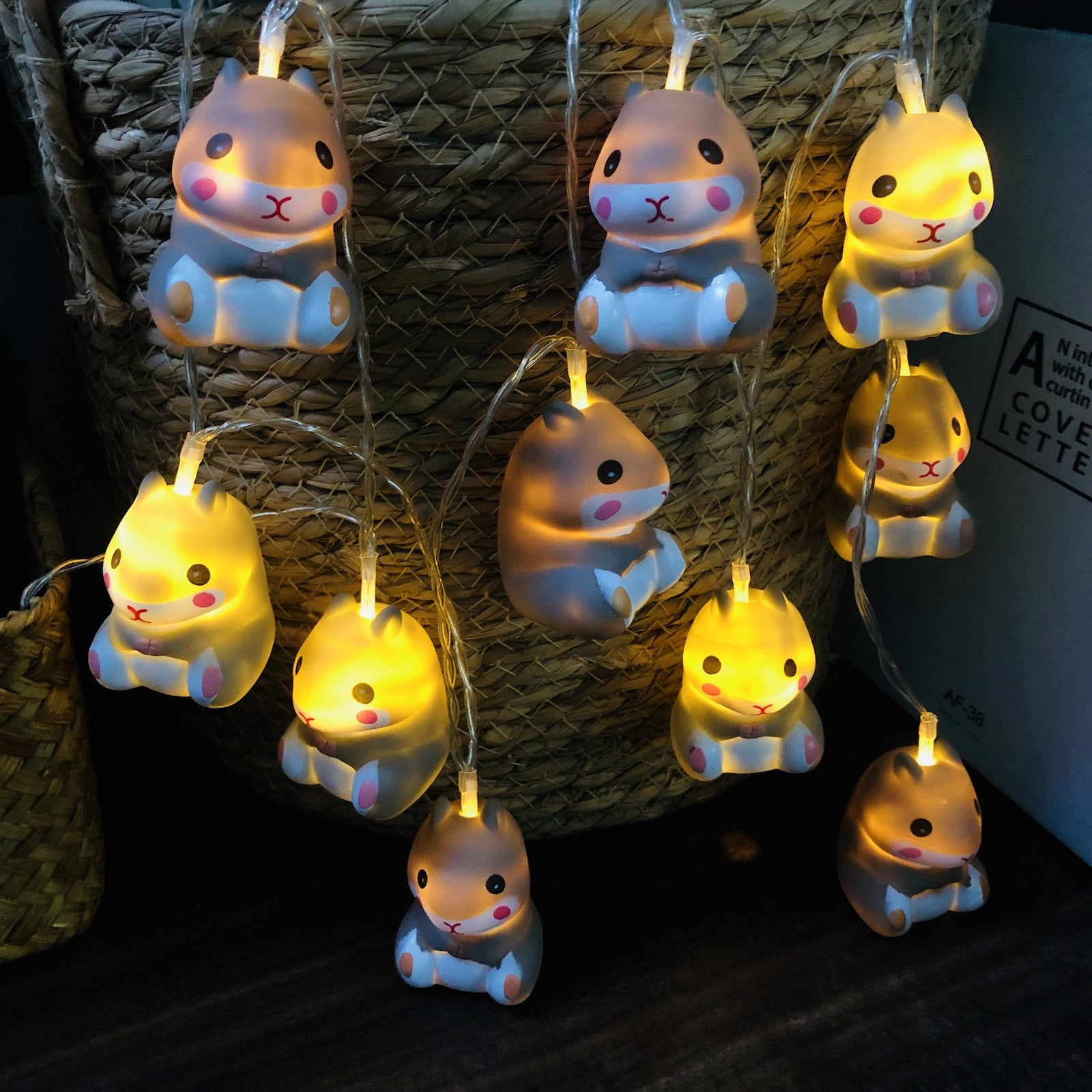 Sezrgiu Cute Hamster Night Light Battery Operated LED Indoor Boys ...