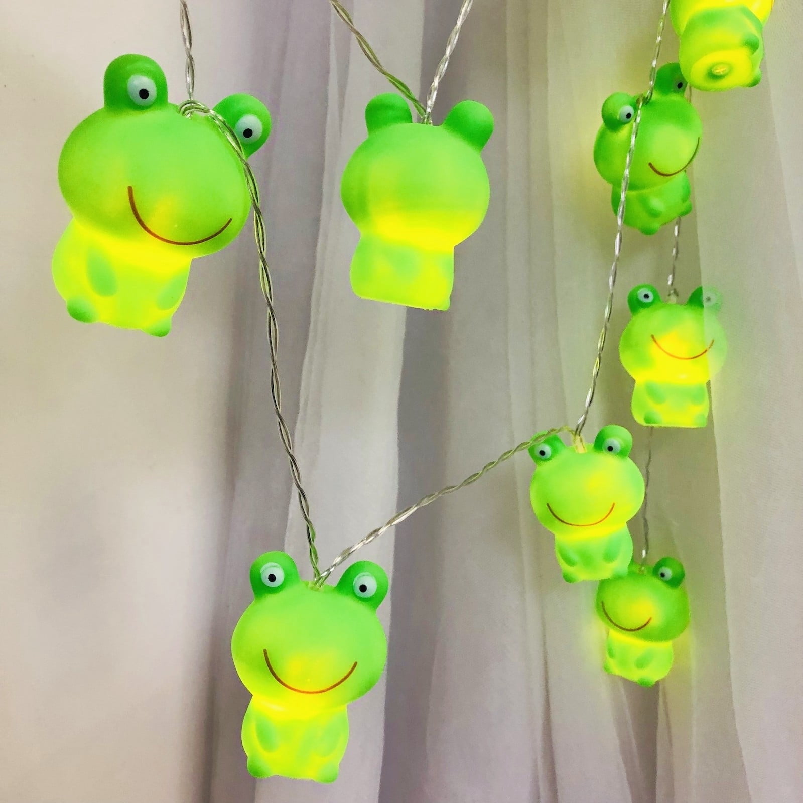 Sezrgiu Frog Night Lights Battery Operated LED Green Frog Fairy Lights ...