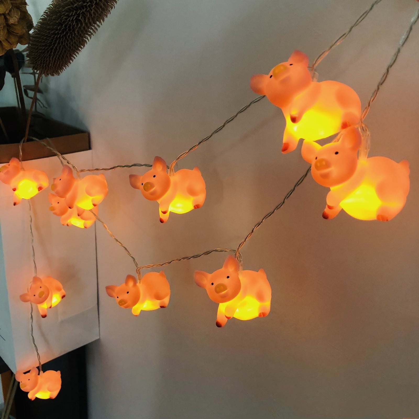 Sezrgiu Pig Night Light Battery Operated Farm Animal Funny Cute Piggy ...
