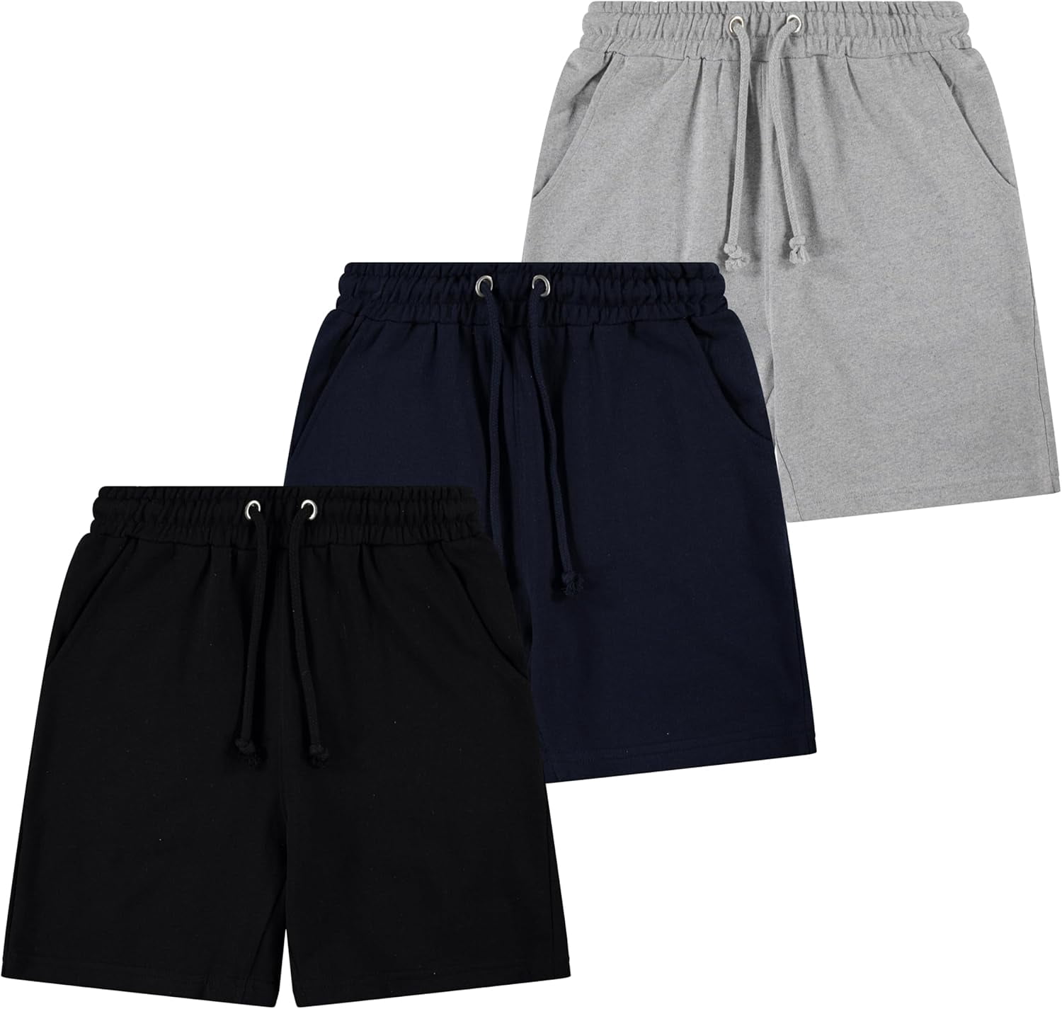 Sezzit Boys’ 3-Pack French Terry Cotton Shorts – Activewear Shorts with ...