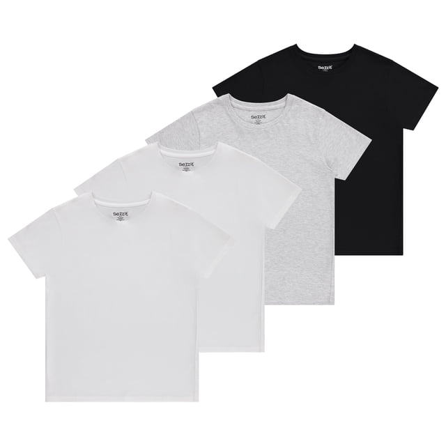 Sezzit Boys 4-Pack Solid Color T-Shirts - Sizes 4-18 Tee Shirts ...
