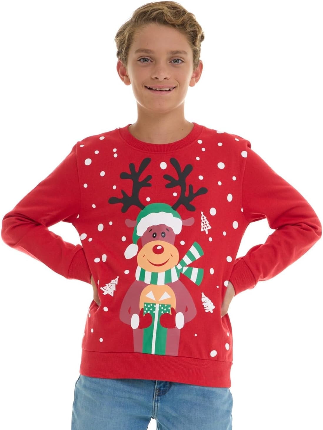 Sezzit Boys’ Christmas Sweatshirt – Clasic Cozy Xmas Fleece Pullover ...