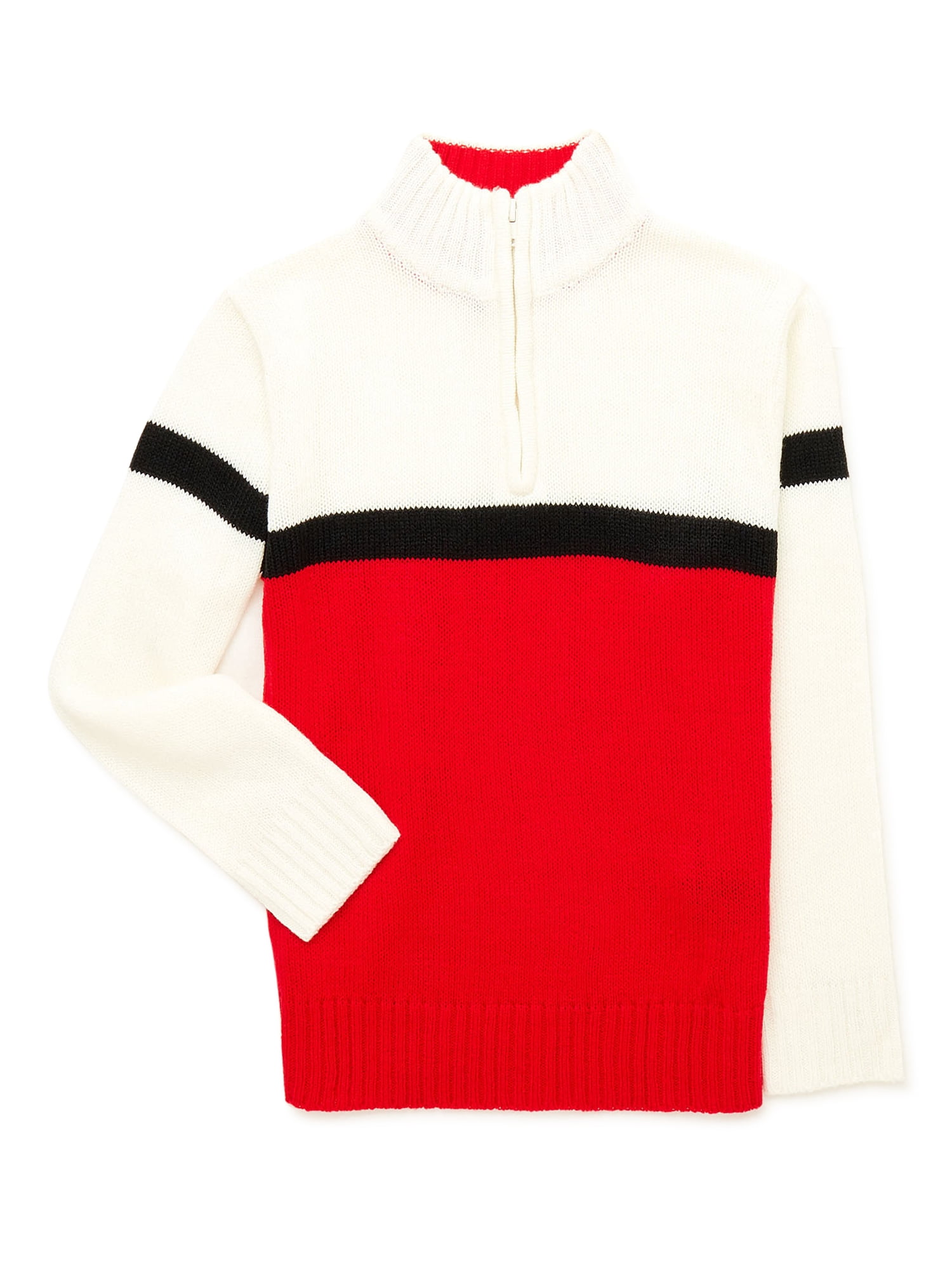 Sezzit Boys Color Blocked 1/4-Zip Pullover Sweater, Sizes 4-18 ...