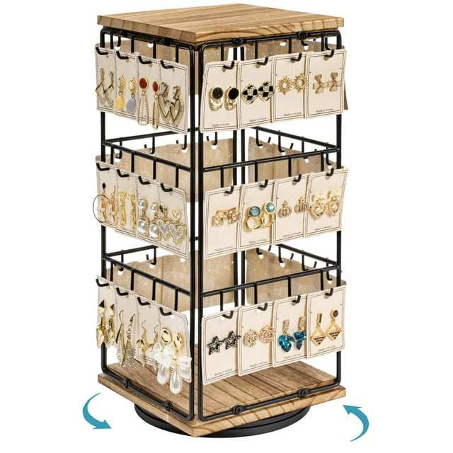 Sfugno 360 Rotating Earring Display Stands for Selling, Earring Rack ...