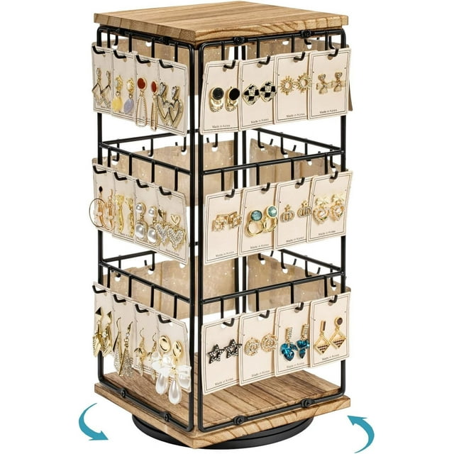 Sfugno 360 Rotating Earring Display Stands for Selling, Earring Rack ...