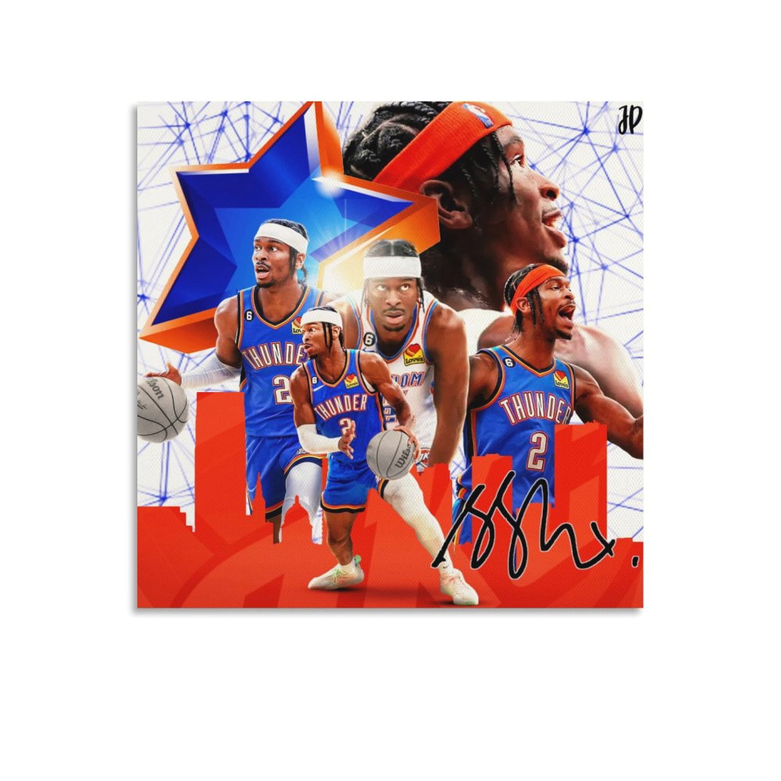 Sga Shai Gilgeous Alexander Signed Posters Gifts Canvas Painting Poster ...