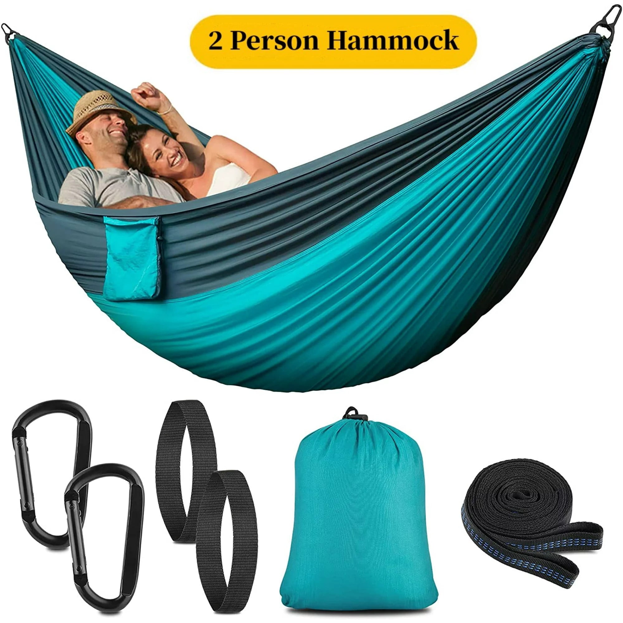 SGOKEEN Double Camping Hammock, 210T Nylon, 440lbs Capacity, 270x140cm ...