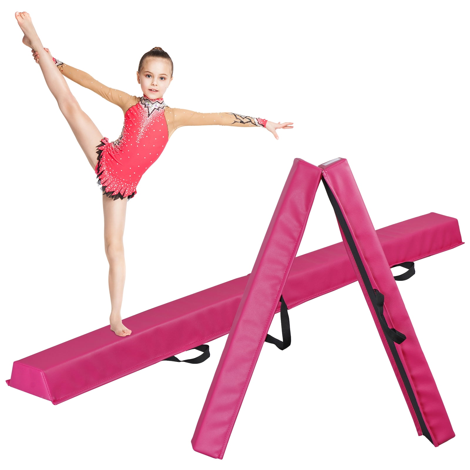 SgoodS 6FT Folding Balance Beam Non Slip Base Gymnastics Beam Training ...