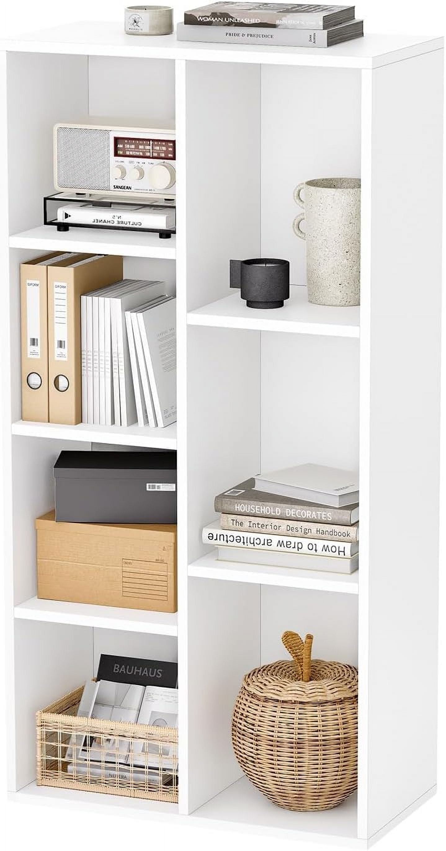 SgoodS 7-Cube Bookshelf, Wooden Cube Organizer and Display Shelf with ...