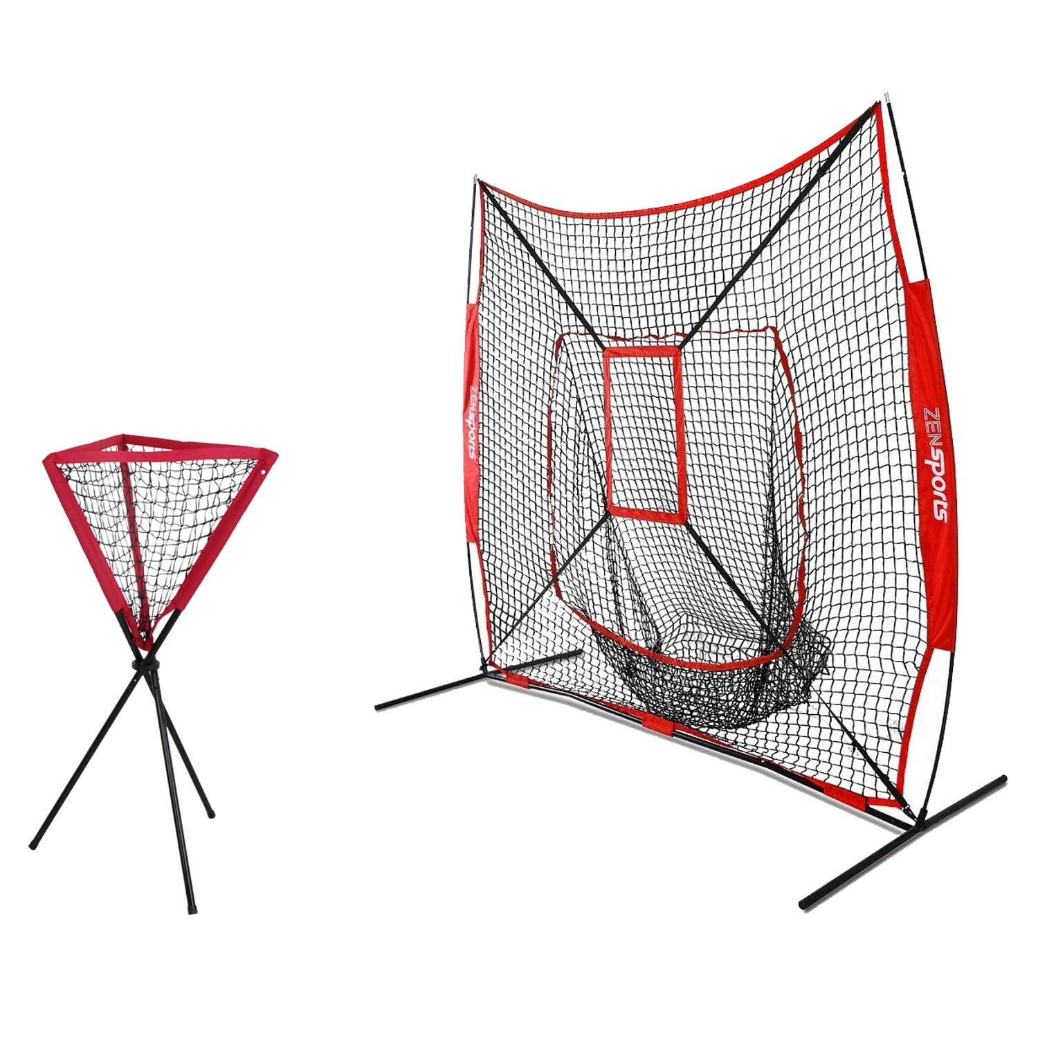 SgoodS 7x7' Baseball Practice Net W/Thrower Strike Zone + STRUDY ...