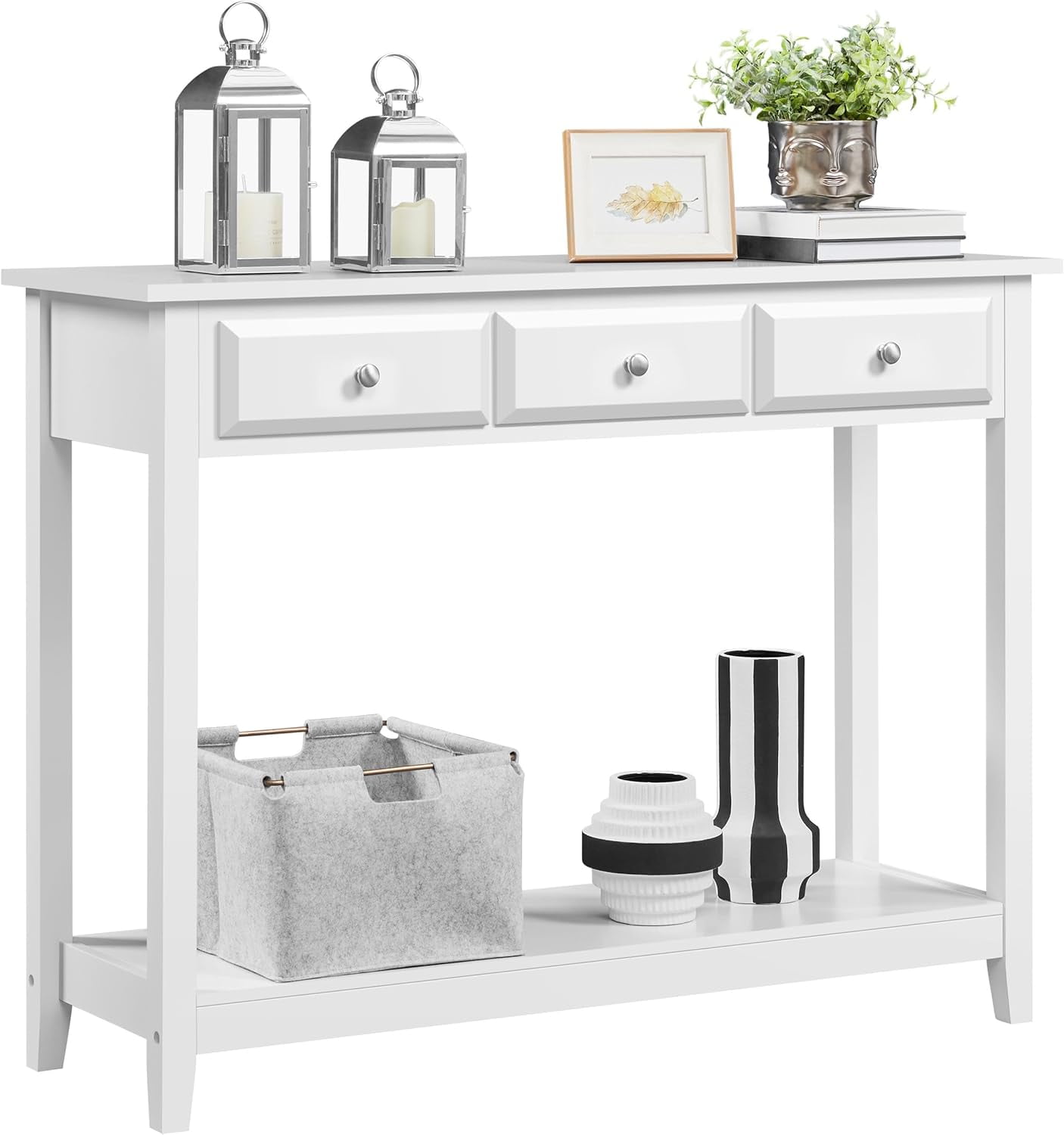 SgoodS Console Table with 3 Drawers, 42" Entryway Table with Storage ...