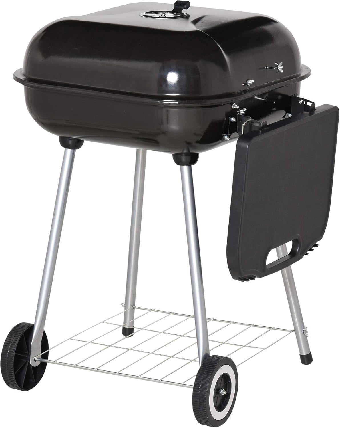 SgoodS Portable Charcoal Grill with Foldable Side Shelf and Bottom ...