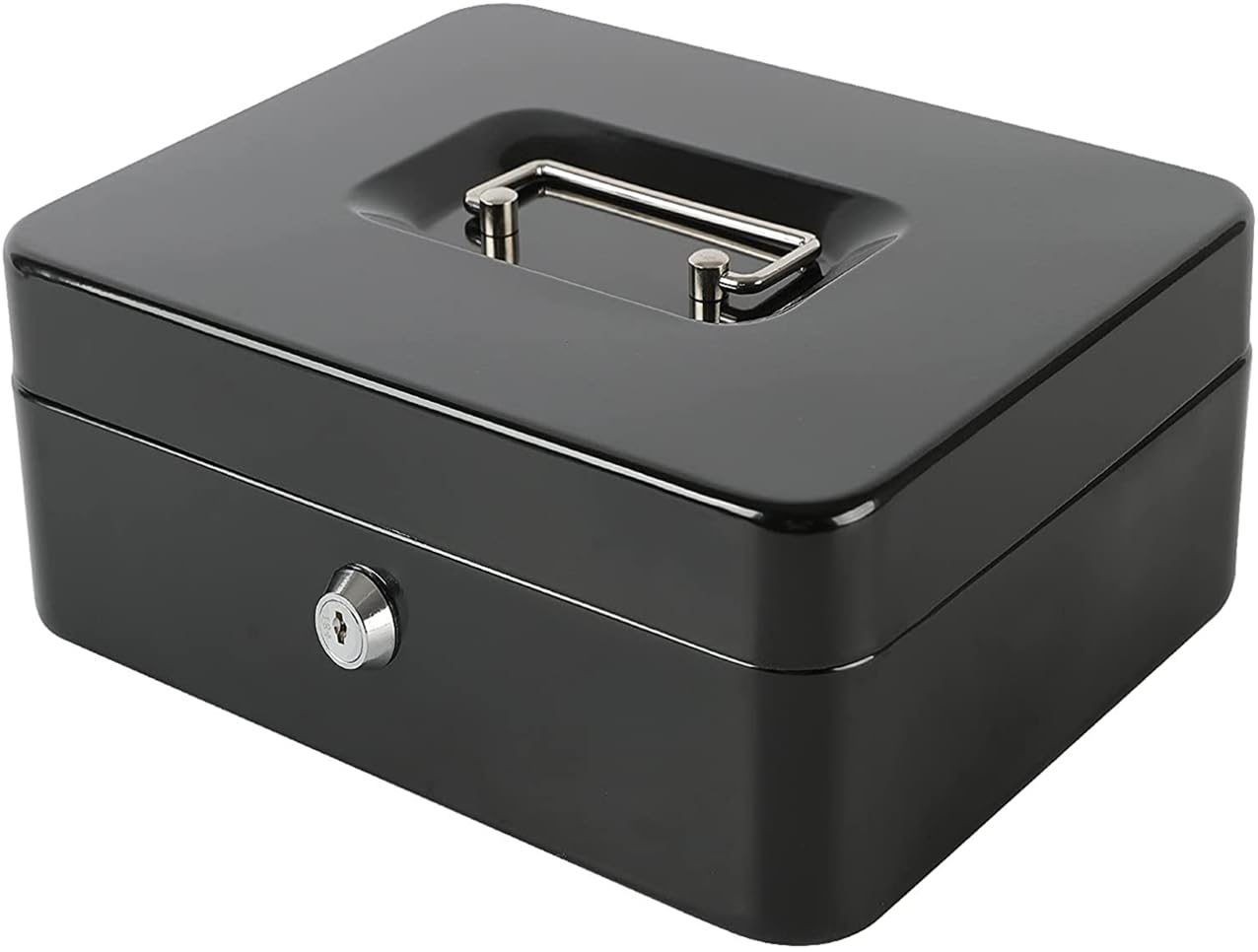 Sgorlds Medium Large Locking Cash Box with Removable Coin Tray ...