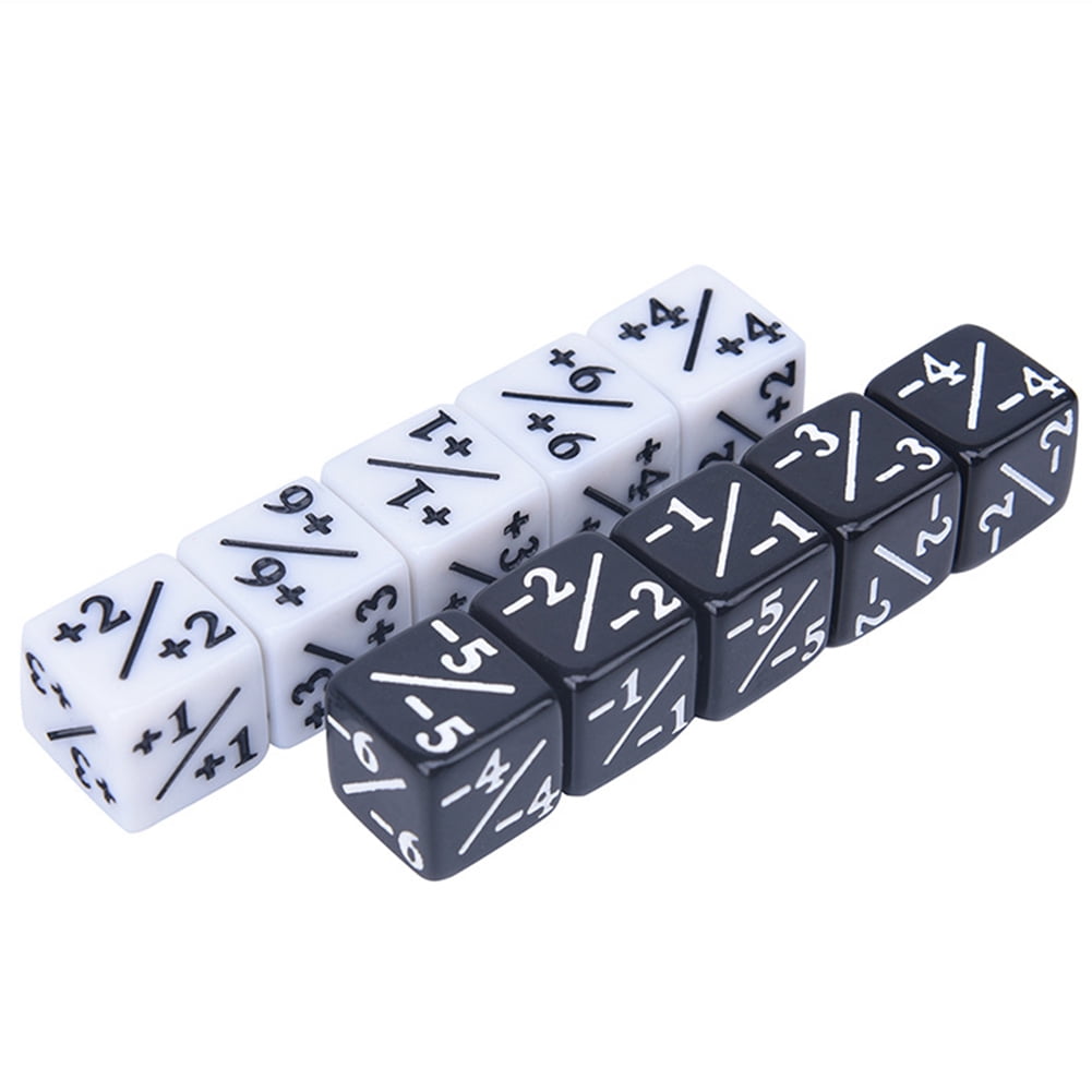 ShYlai 10Pcs Kids Toy Counting Dice 16mm 5 Positive +1/+1 & 5 Negative ...