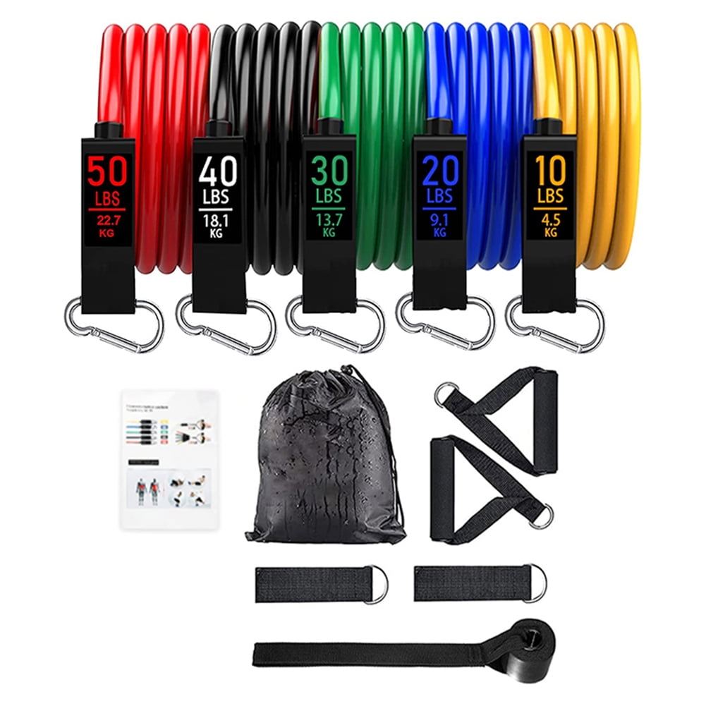 ShYlai 11pcs/Set Elastic Pull Ropes Auxiliary Tool Tube for Gym Fitness ...