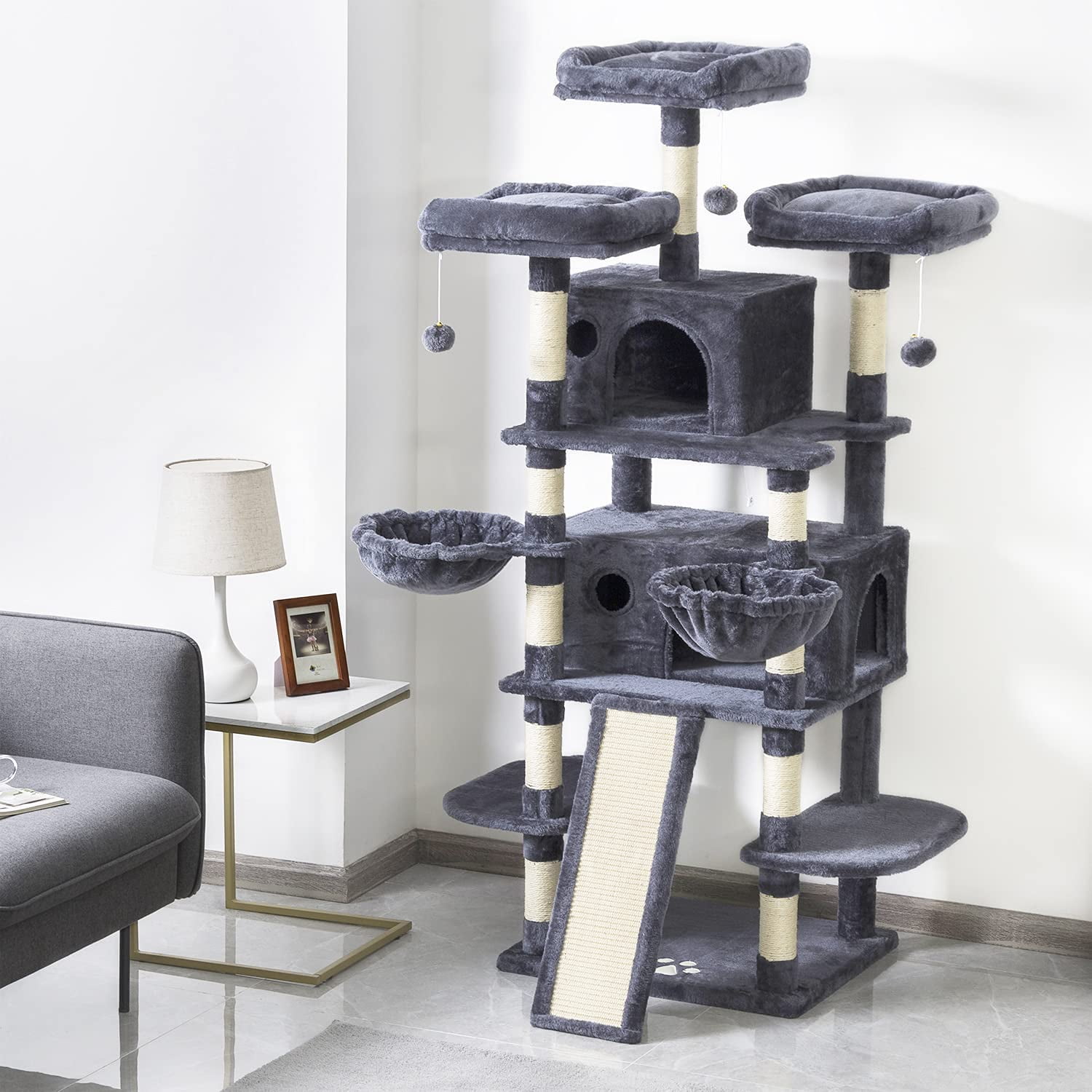 Sha Cerlin 68'' Cat Tree for Large Cats, Multi-Level Climber ...