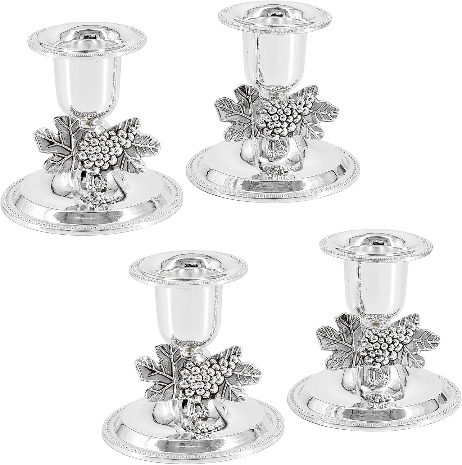 Shabbat Candlesticks Candle Holders Silver Plated, 2 Candlesticks Set ...