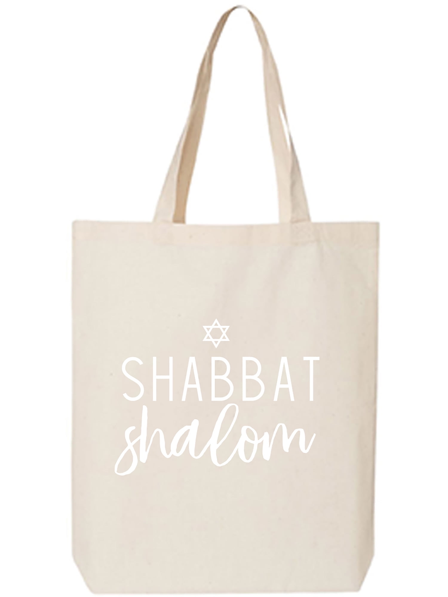 Shabbat Shalom Cotton Canvas Tote Bag - Walmart.com