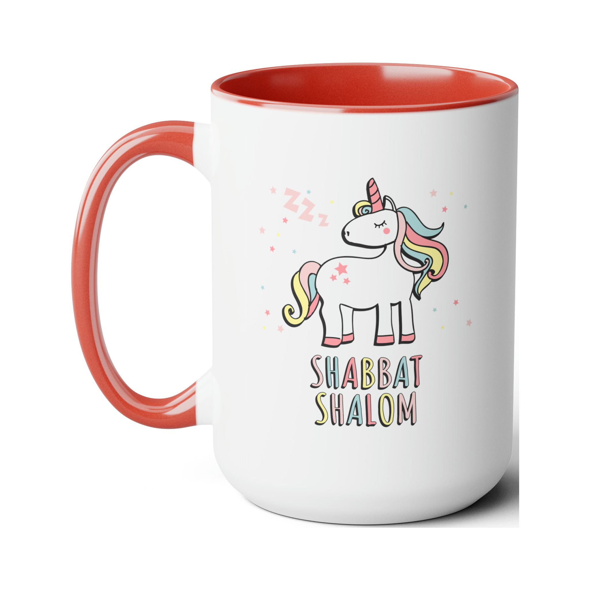 Shabbat Shalom Jewish Unicorn Two-Tone Coffee Mugs, 15oz - Walmart.com