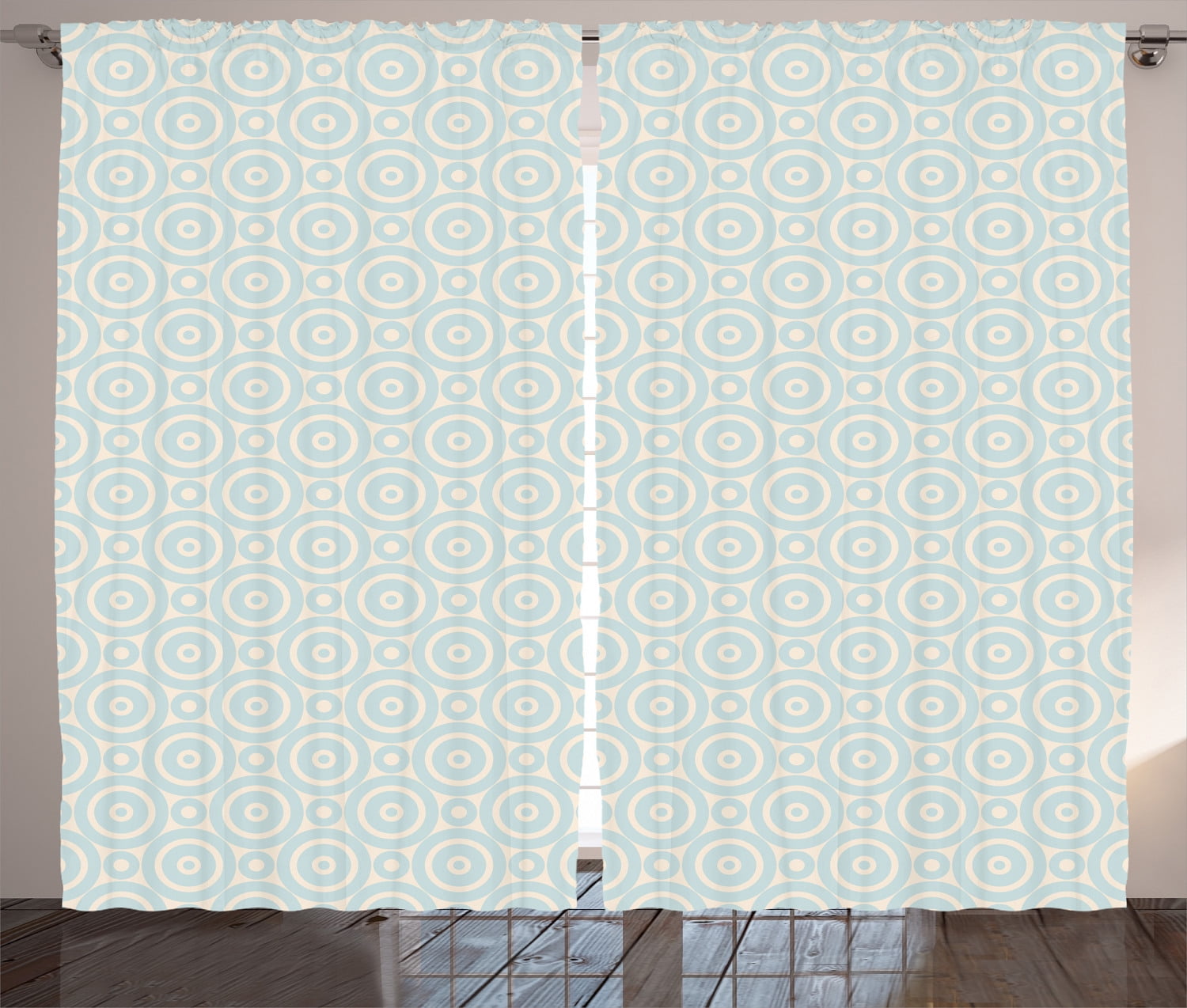 Ambesonne Retro Curtains 2 Panel Set, Circular Geometric Tile, 108" x ...