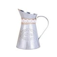 Shabby Chic Galvanized Metal Vase with Detail,Rustic Farmhouse Pitcher ...