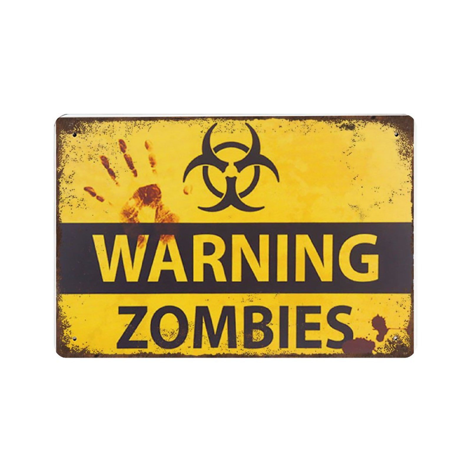 Shabby Chic ,Retro ZOMBIE WARNING SIGNS HALLOWEEN tin signS OUTBREAK ...