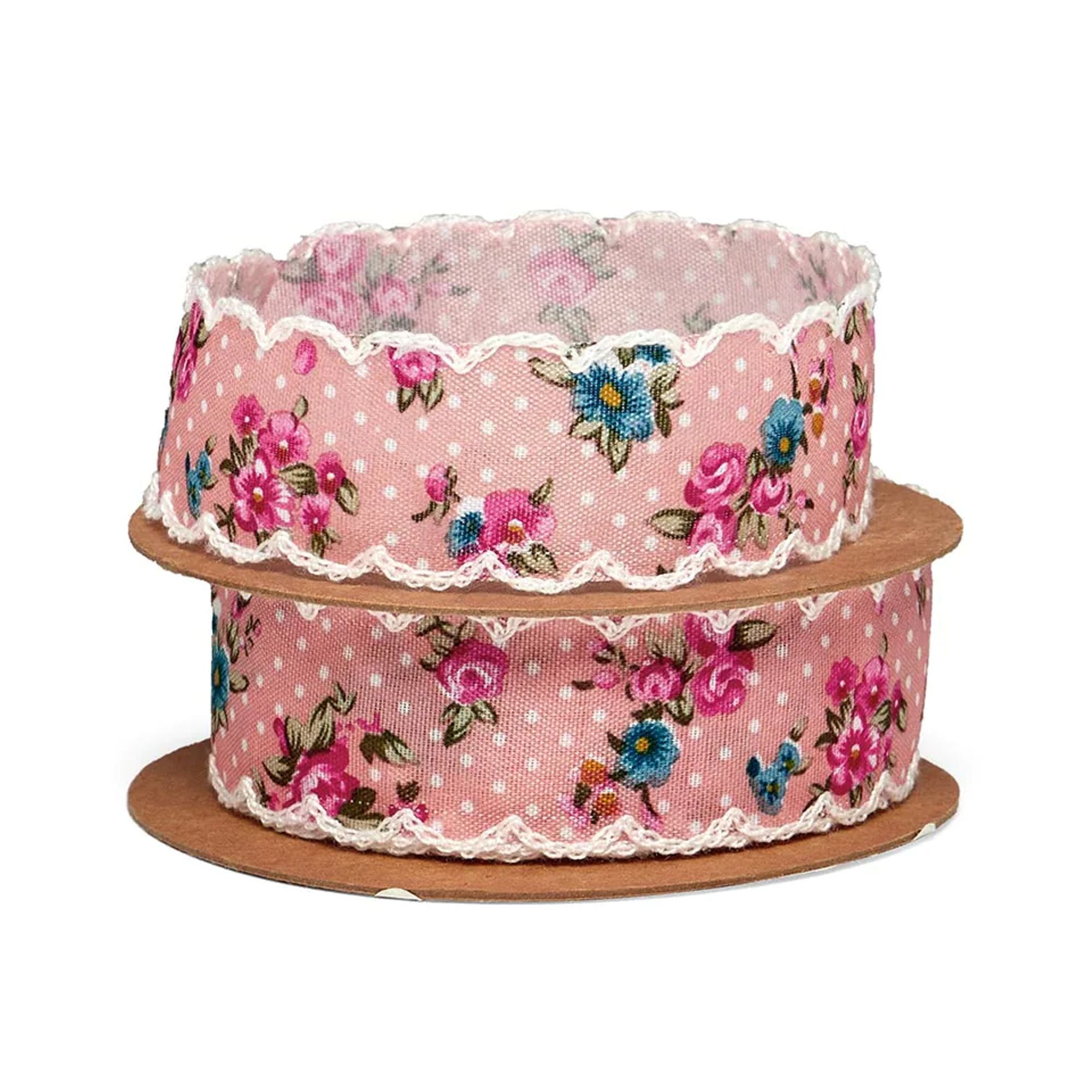 Shabby Chic Ribbon | Pink Floral Ribbon | Gotha Vintage Floral Ribbon ...